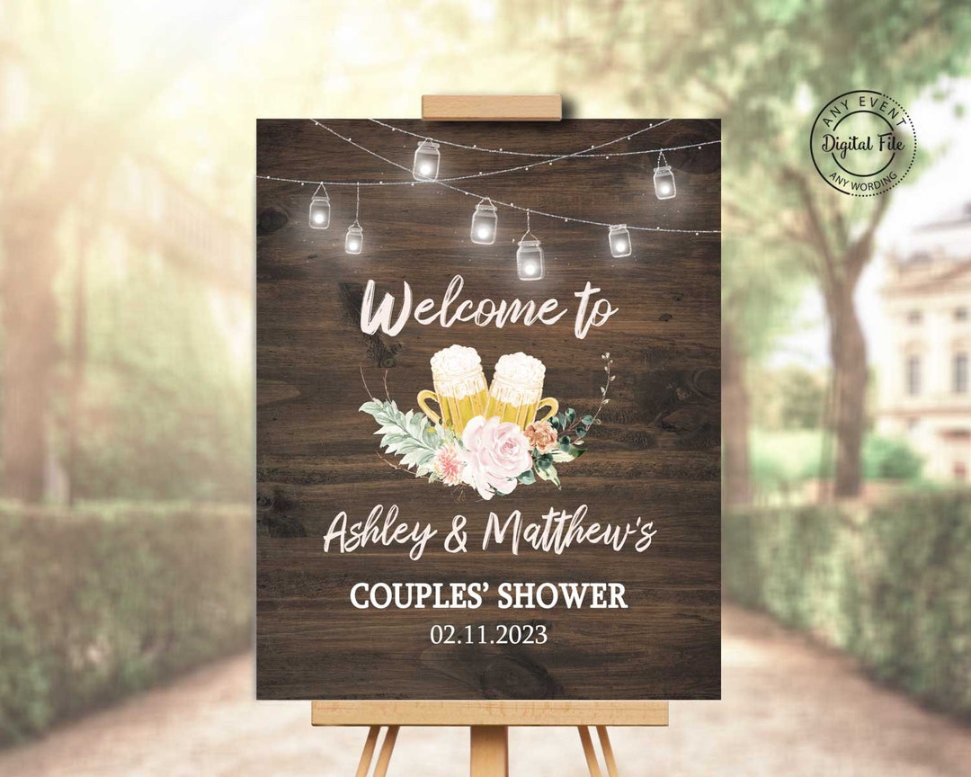 Love is Brewing Welcome Sign, Brewery Rehearsal Dinner, Beer Couples ...