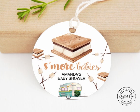 S'more Baby Shower Gift Bag Tags, Baby Shower Favor Bag Tag, Smores ...