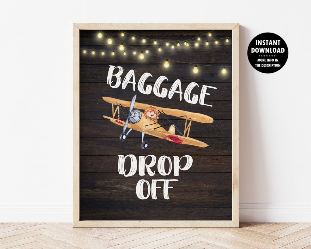 Baggage Drop off Birthday Sign Safari Lion Baggage Claim - Etsy