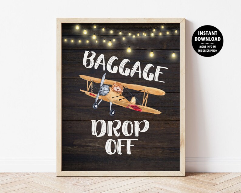 Baggage Drop off Birthday Sign Safari Lion Baggage Claim - Etsy