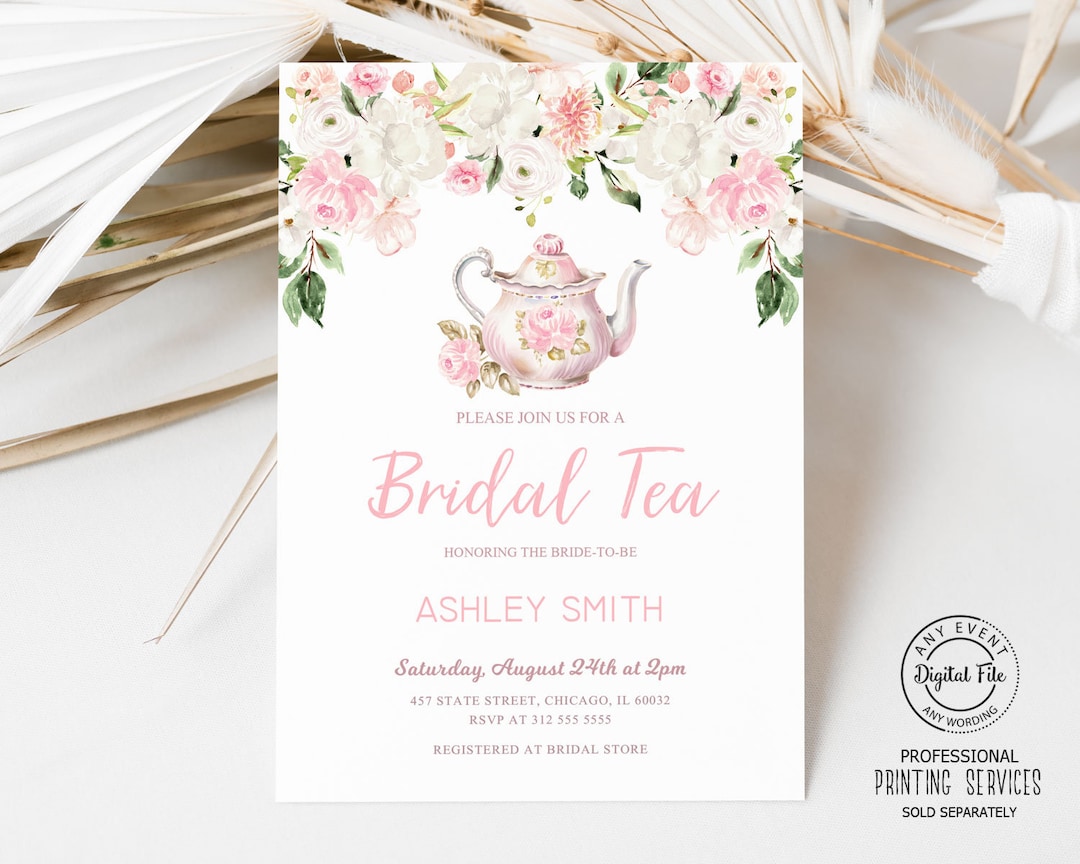 Tea Party Bridal Shower Invitation, Bridal Tea Party Invite, Tea With ...