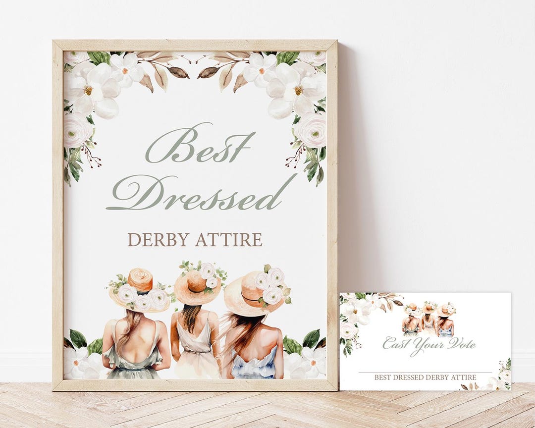 Cast Your Vote Best Dressed Derby Attire Bridal Shower Game, Kentucky ...