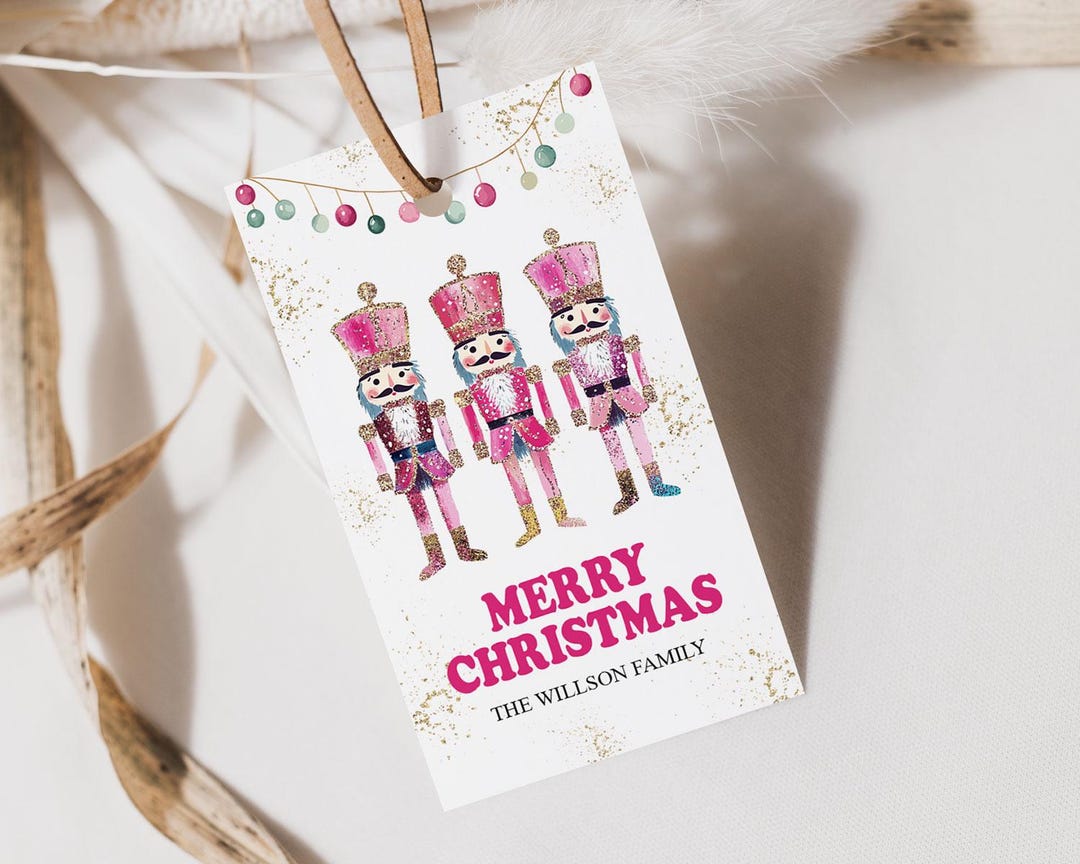 Nutcrackers Christmas Gift Tag, Merry Christmas Tag, Happy Holidays ...