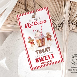 Hot Chocolate Treat for Someone Sweet, Christmas Gift Bag Tag, Hot ...