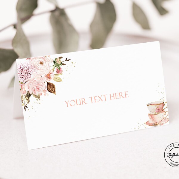 Tea Party Place Card - Etsy
