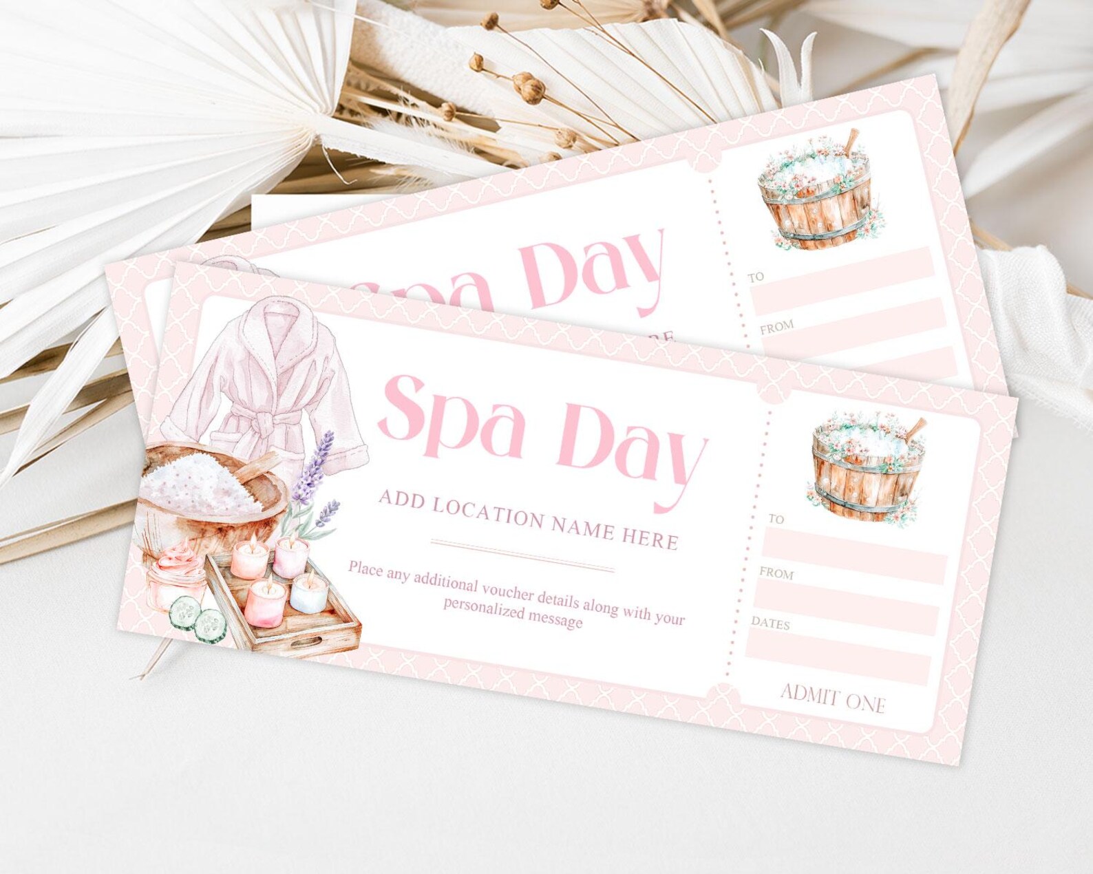 Spa Day Gift Voucher, Birthday Voucher, Surprise Spa Treatment Coupon ...