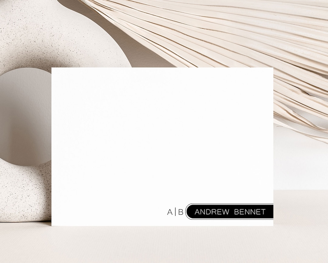Modern Personalized Stationery for Women or Men, Initial Stationary ...