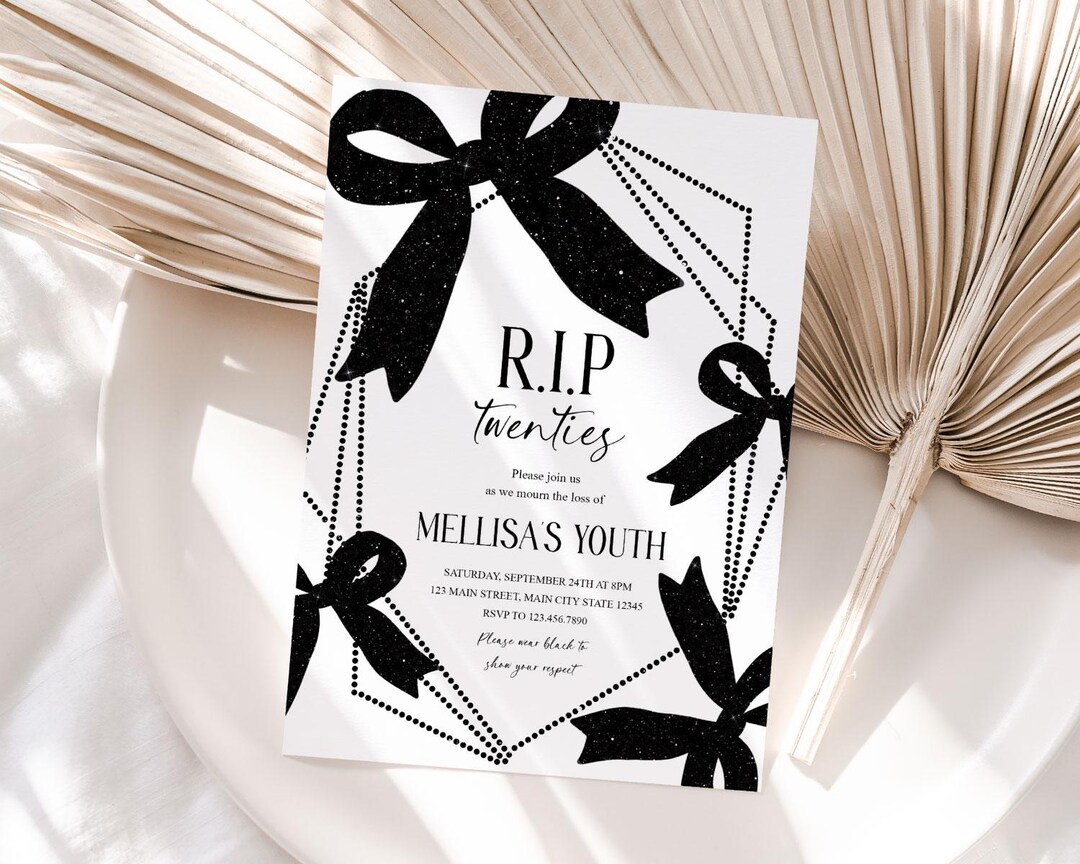 Funeral for My Youth Invitation, Death to My 20s Invite, RIP Twenties ...