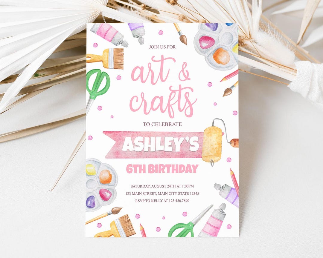 Art Party Invitation, Arts and Crafts Birthday Invitation, Dress for a ...