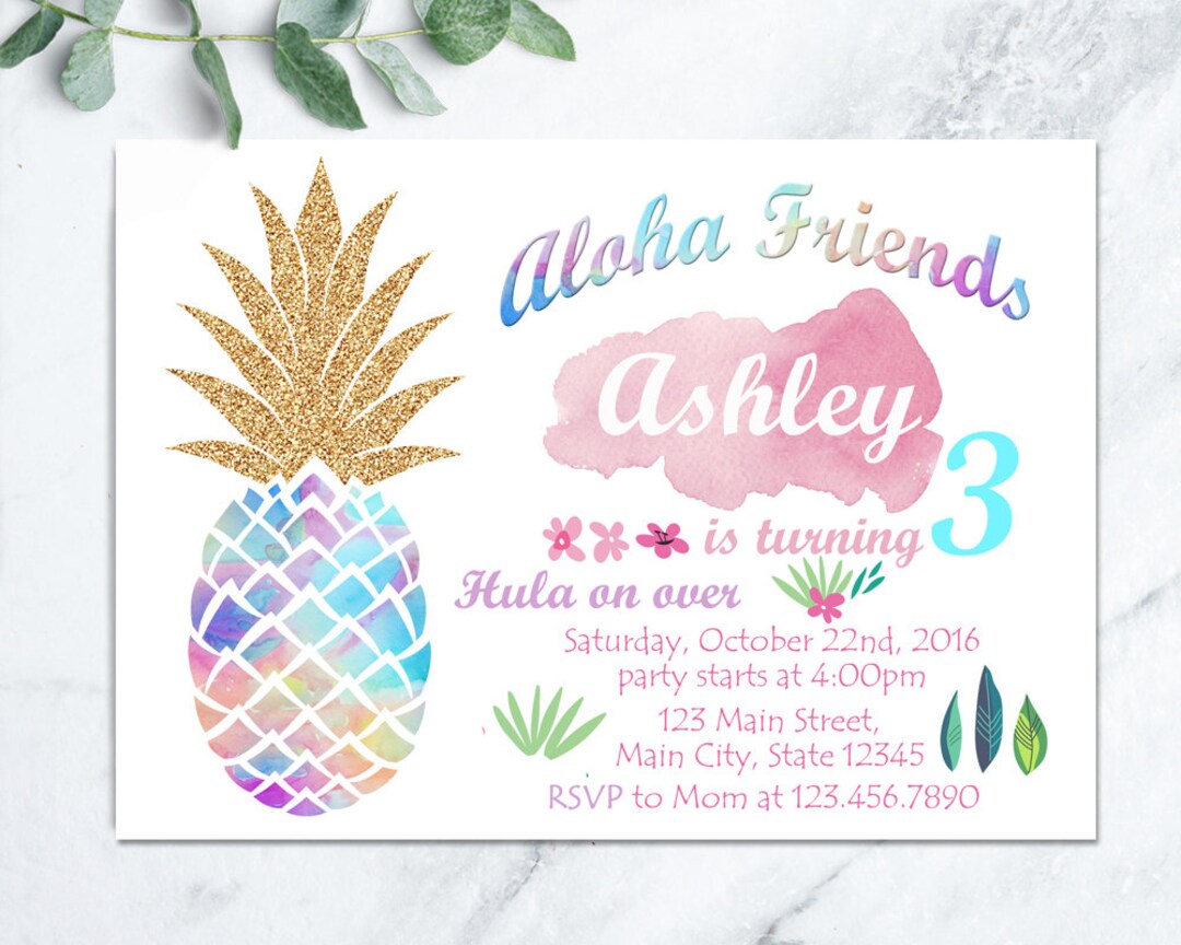 Aloha Birthday Party Aloha Party Invite Hawaiian Birthday - Etsy