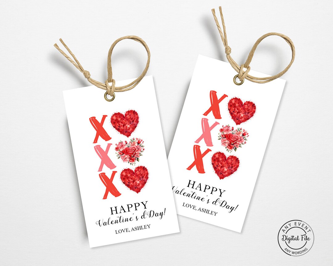 XOXO Valentine's Day Tag, Classroom Valentines Party Tag, Sweets ...