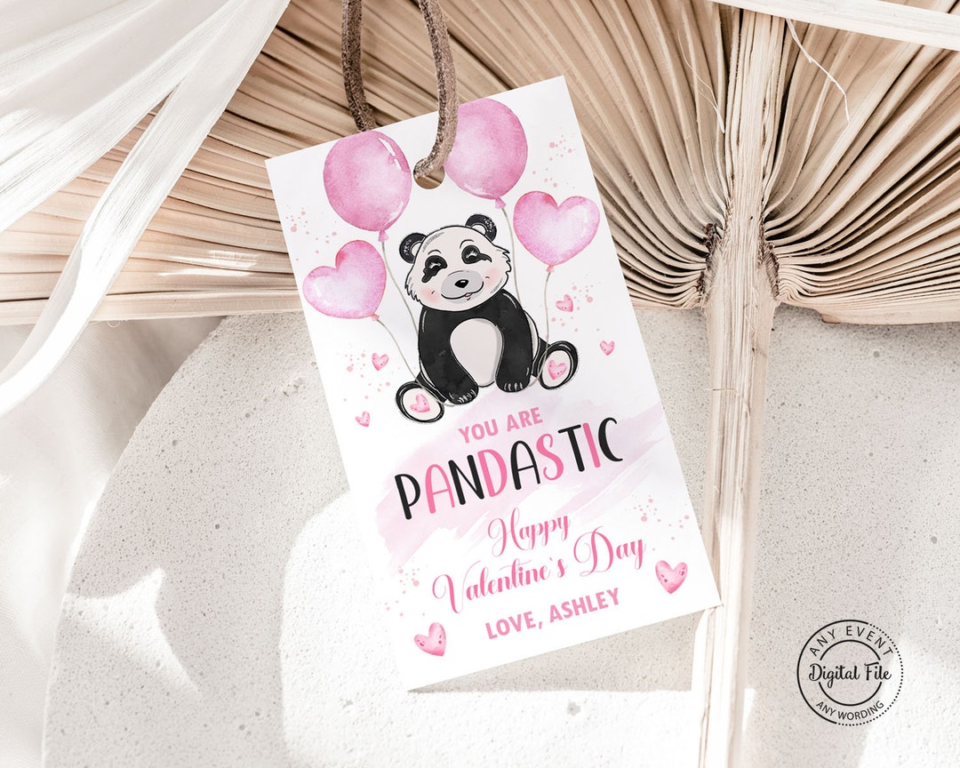 Panda Valentine's Day Tag, You Are Pandastic Friend Tag, Classroom ...