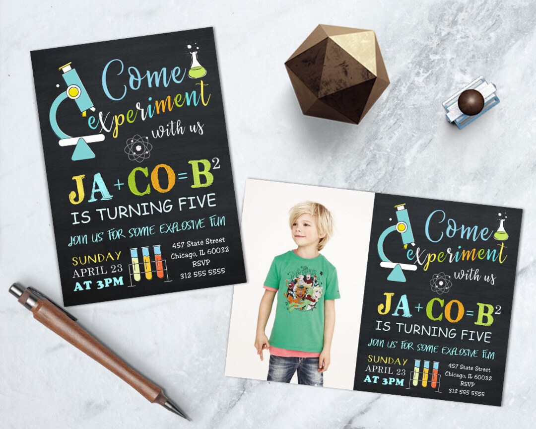 Science Party Invitation, Boy Science Birthday, Science Party Printable ...