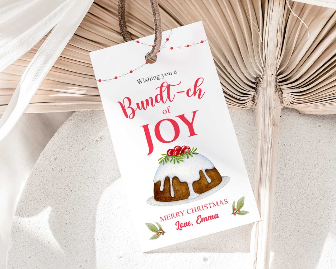 Bundt Cake Tags. Nothing Bundt Christmas Tag. Holiday Appreciation Tags ...