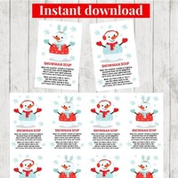 Snowman Soup Printable Bag Topper - Christmas Treat Bag Topper ...