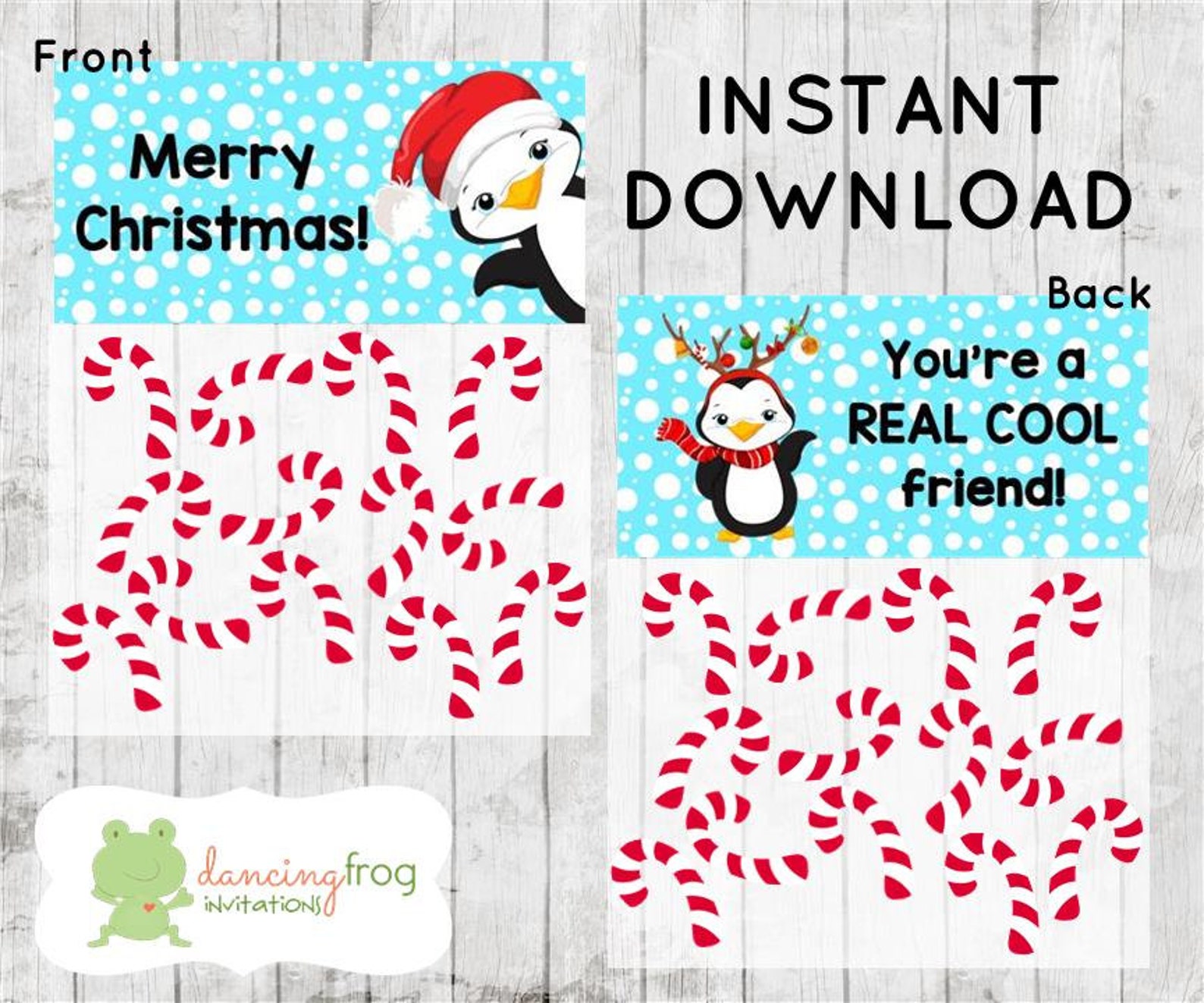 Holiday Christmas Penguin Treat Bag Topper Christmas Treat - Etsy