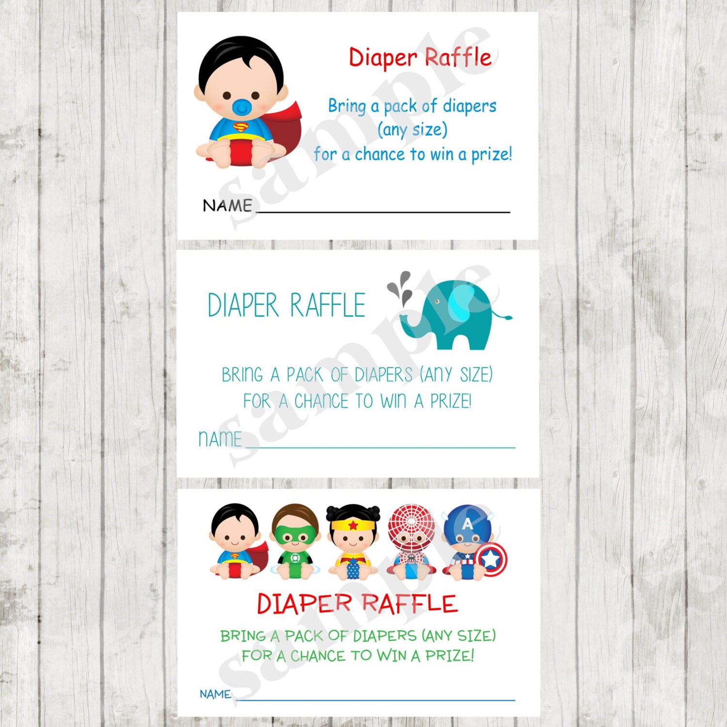 Matching Diaper Raffle Inserts to ANY Baby Shower Invitation - Etsy