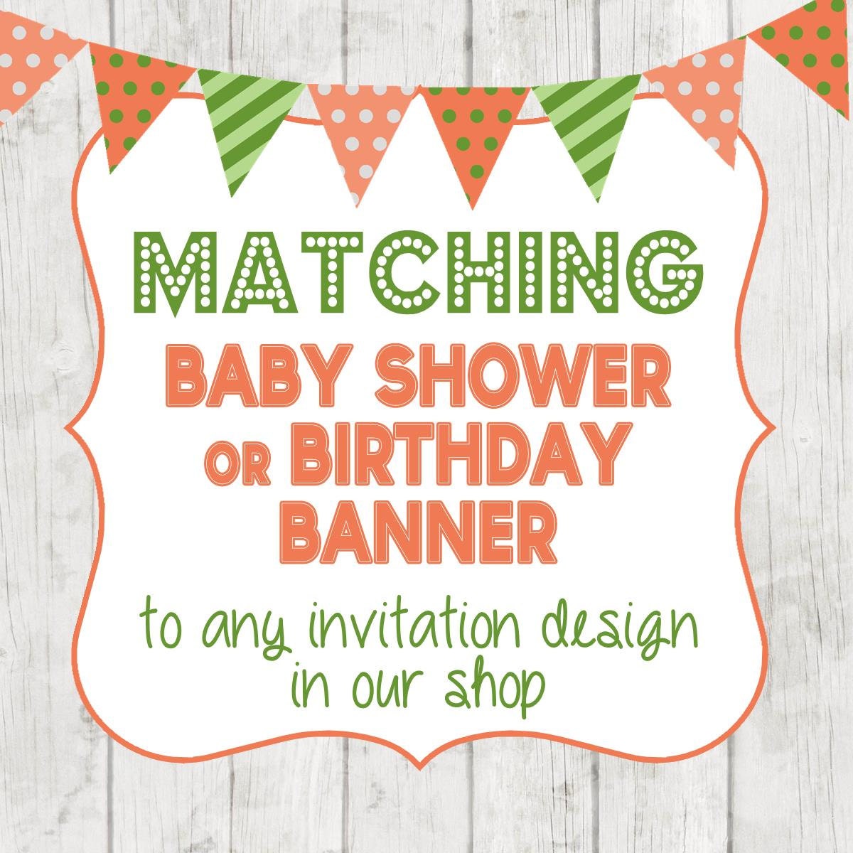 Matching Banner ANY invitation design in our shop Matching | Etsy