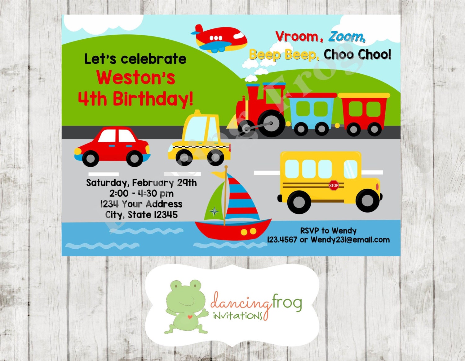 Transportation Invitation Custom Printed Transportation | Etsy