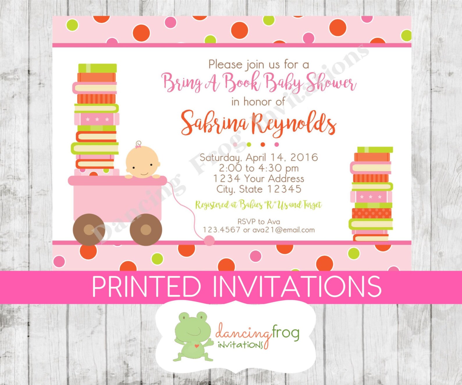 Bring a Book Baby Shower Invitation Books for Baby Printed - Etsy