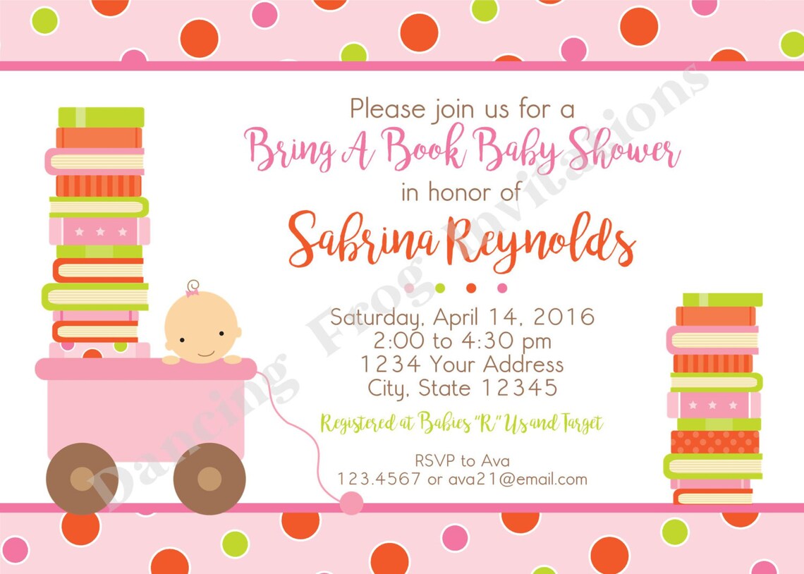 Bring a Book Baby Shower Invitation Books for Baby Printed - Etsy