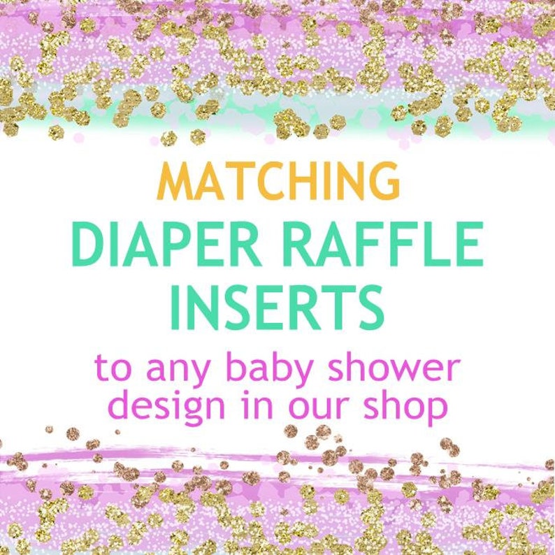 Matching Diaper Raffle Inserts to ANY Baby Shower Invitation Design in ...