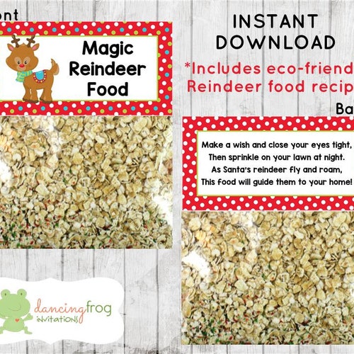 Magic Reindeer Food Label INSTANT DOWNLOAD Printable - Etsy