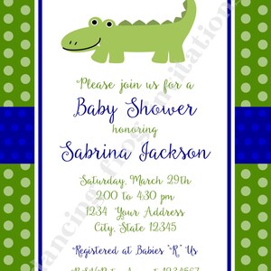Alligator Baby Shower Invitations Printed Alligator Baby Shower ...