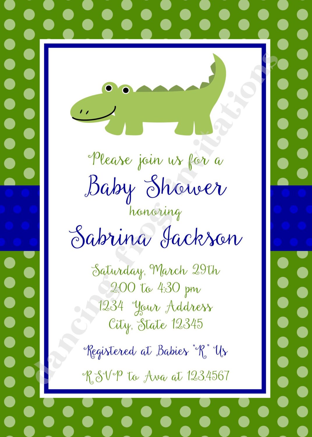 Alligator Baby Shower Invitations Printed Alligator Baby | Etsy