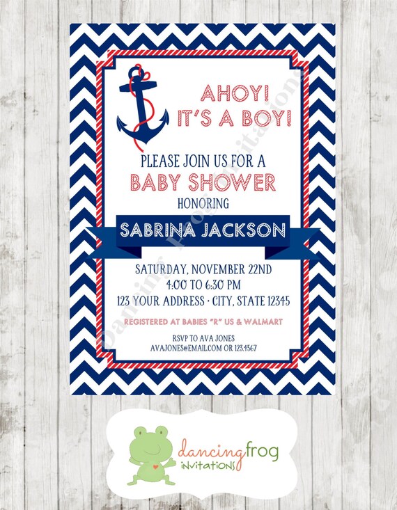 Chevron Baby Shower Invitation Printable Modern Princess Baby Shower