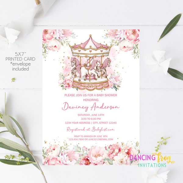 Carousel Baby Shower Invitation - Etsy