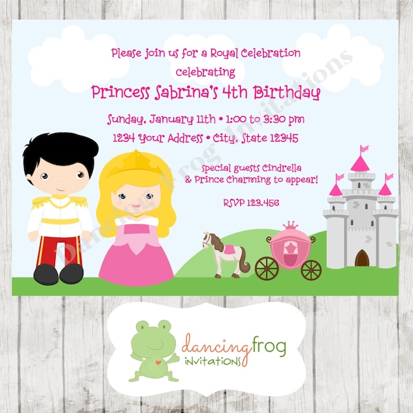Princess and Prince Birthday Invitations - Etsy