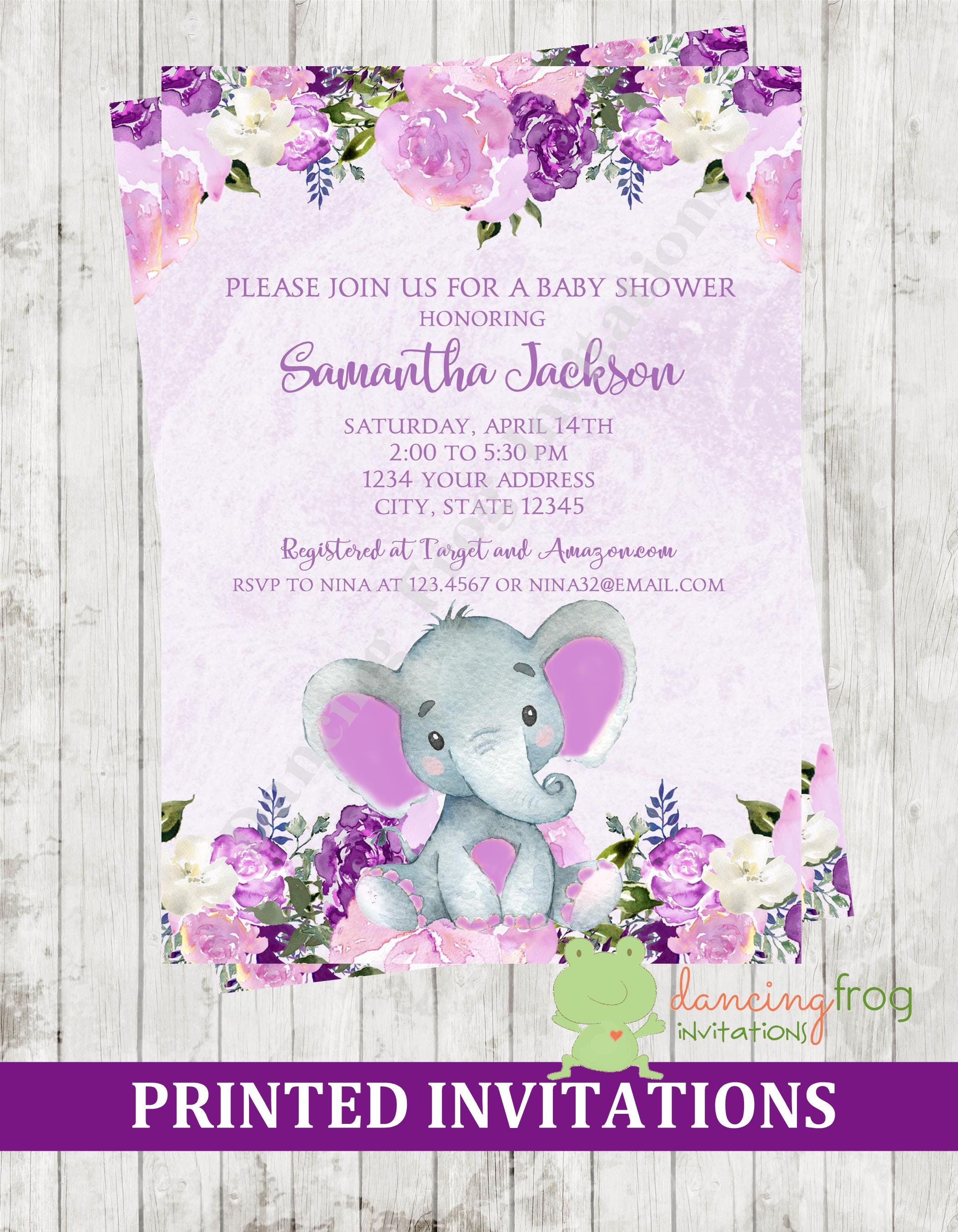 Handmade Elephant Baby Shower Invitations