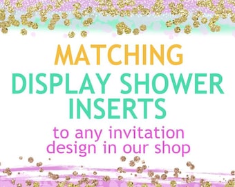 Matching Display Shower Inserts to ANY Invitation Design in Our Shop - Etsy