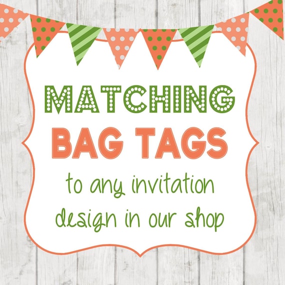 Matching bag tags to ANY invitation design in our shop | Etsy