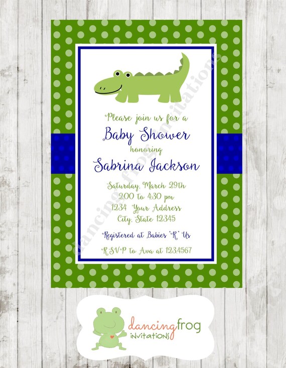 Alligator Baby Shower Invitations Printed Alligator Baby | Etsy