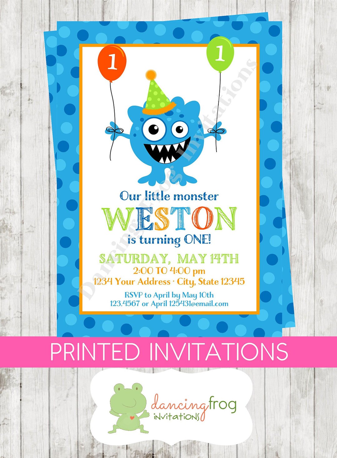 Custom PRINTED Silly Monster Birthday Invitations Monster, Silly ...