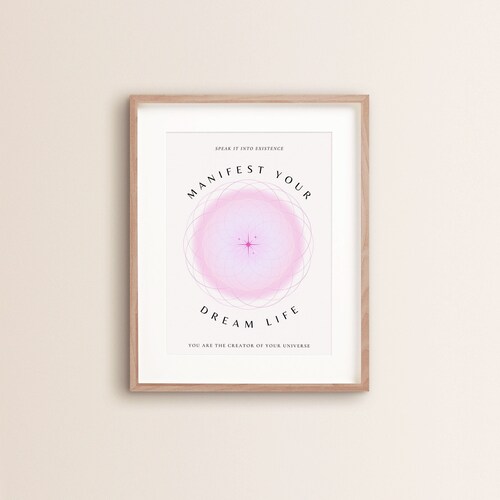 Manifestation Print Manifest Poster Trendy Wall Art - Etsy