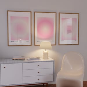 MIND BODY SOUL, Pink Aura Poster, Pink Gradient Print, Spiritual Wall ...