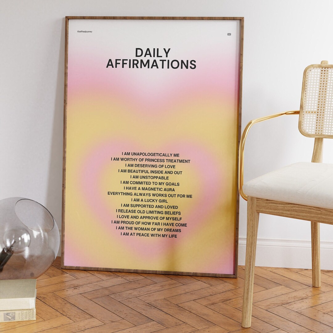 Aura Poster, Daily Affirmations Prints, Aesthetic Room Poster, Positive Poster, Trendy Dorm ...