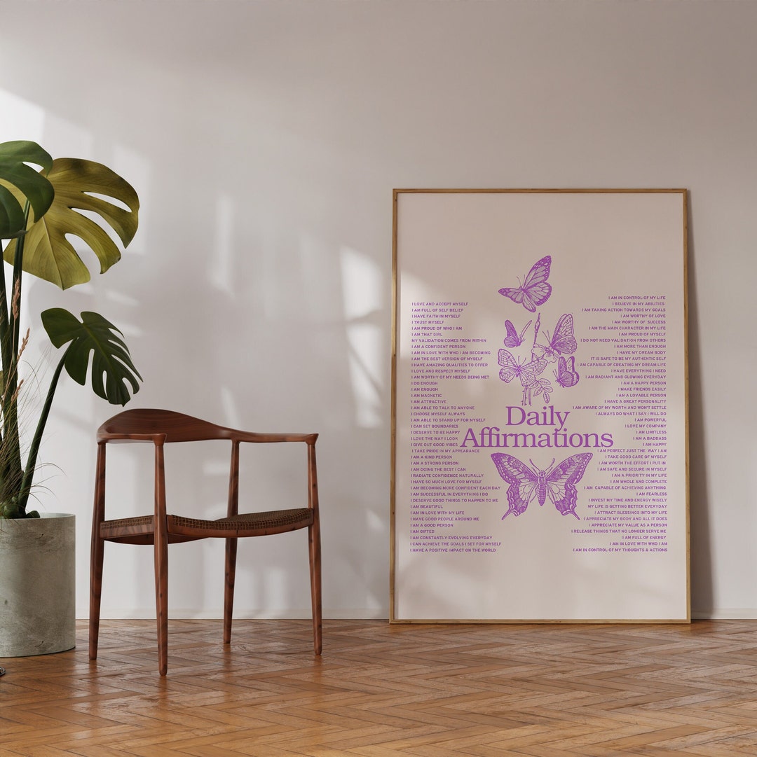 Daily Affirmation, Affirmation Wall Art, Affirmation Poster, Aesthetic ...