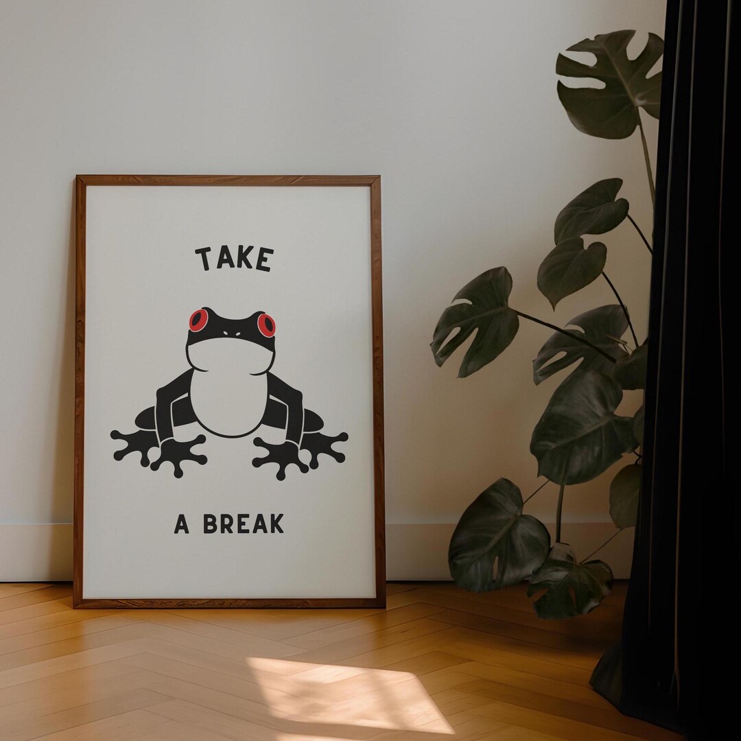 Digital Black Frog Print, Frog Wall Print, Self Love Frog Print Digital ...