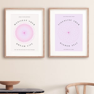 Manifest Wall Art, Gallery Wall Set, Law of Attraction, Set of 10 ...