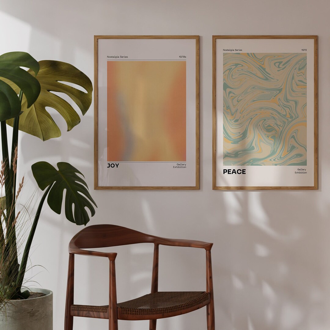 Trendy Poster Set, Print Set Energy, Aura Poster Set, Retro Gallery ...