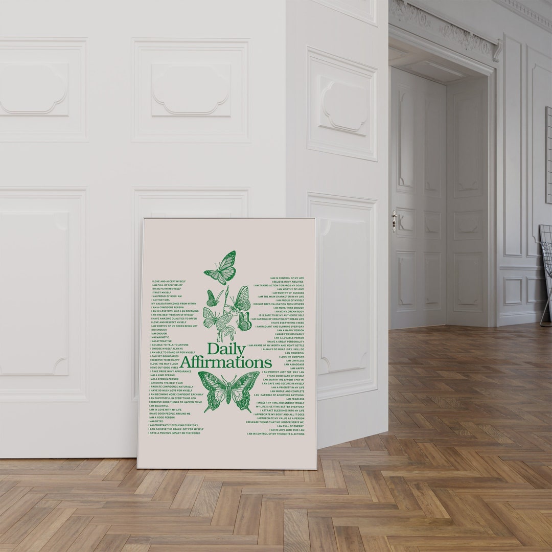 Green Retro Poster, Retro Quote Print, Dorm Room Decor, Digital ...