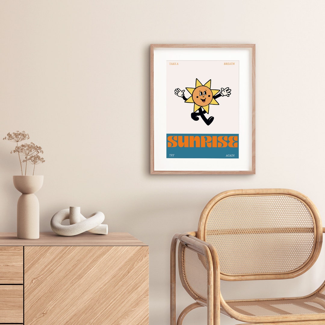 Retro Print, 70s Wall Art, Trendy Art Prints, Digital Download Print ...