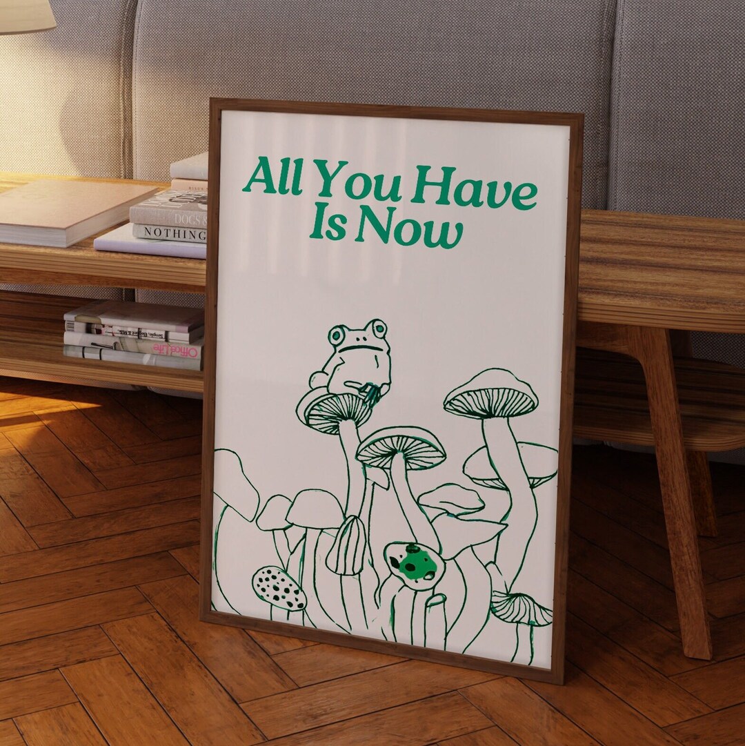 Green Retro Poster, Retro Quote Print, Frog Gifts, Aesthetic Posters ...