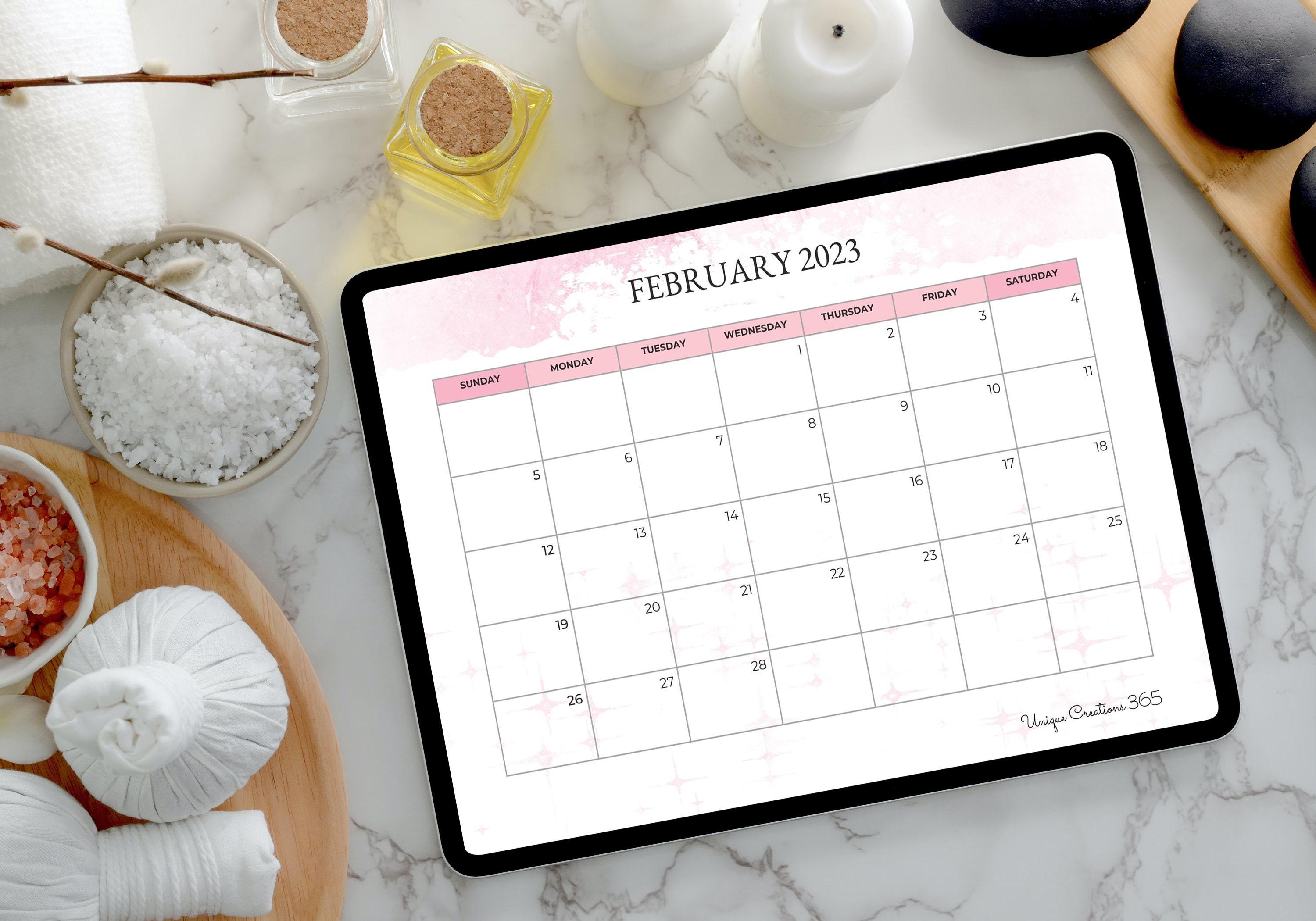 Printable 2023 Calendar, Pink Delicate Monthly Planner - Etsy