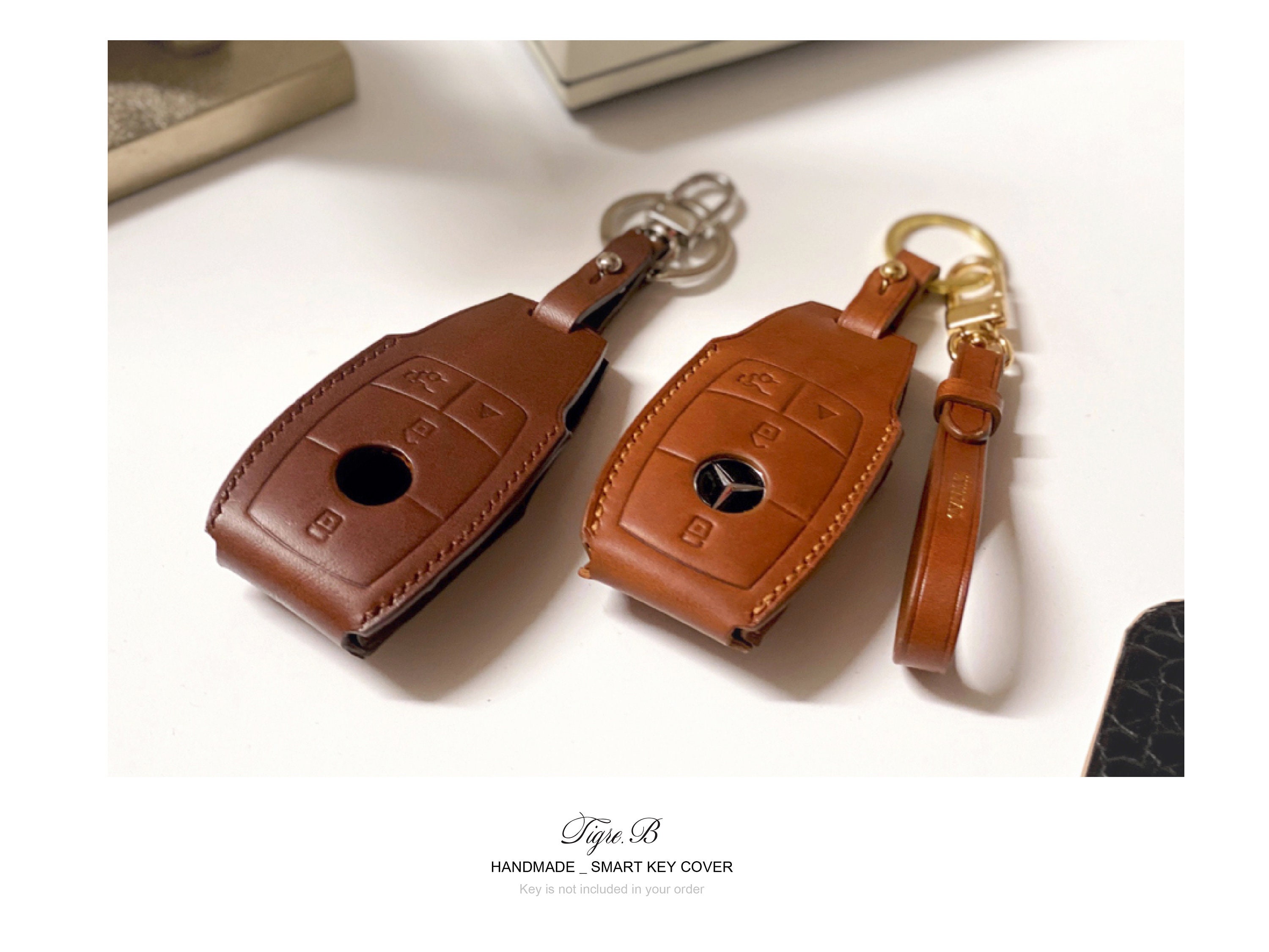 Mercedes benz key case leather store