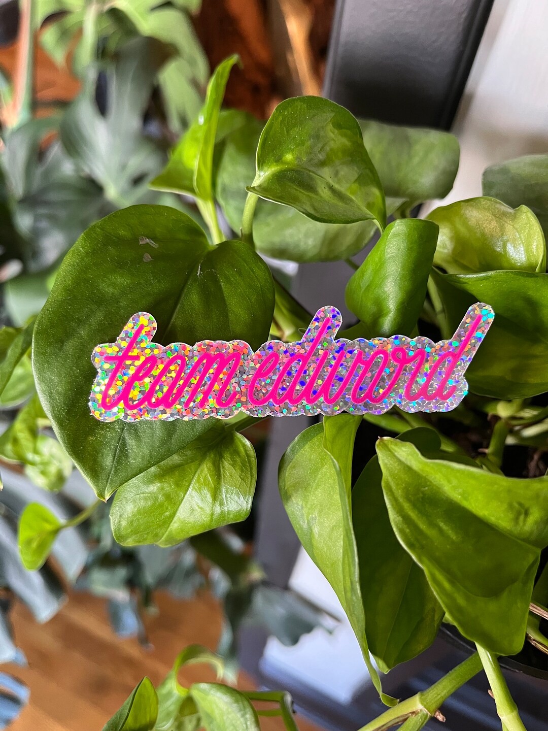 Glitter Pink Team Edward Twilight Sticker - Etsy